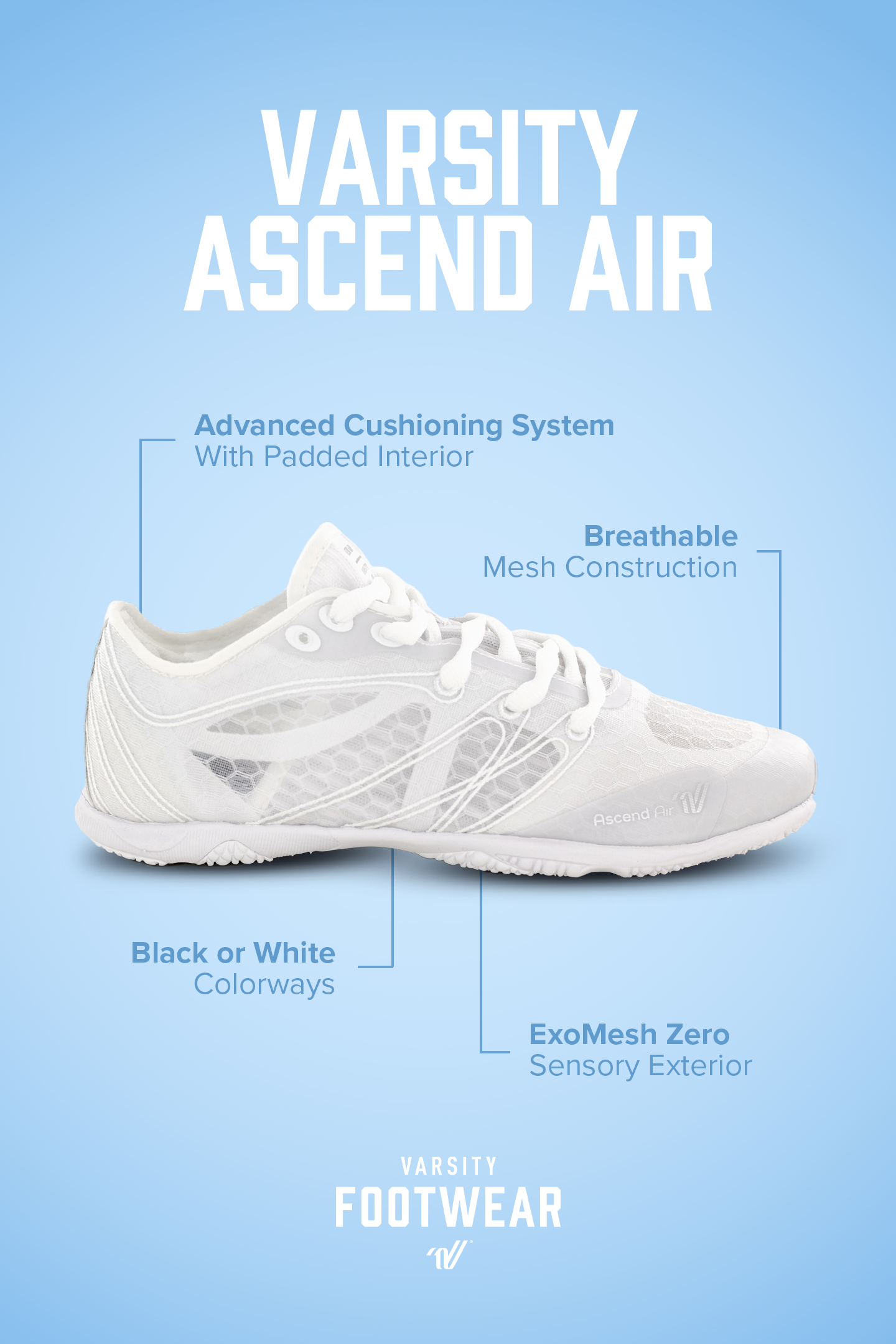 Varsity Ascend Air Cheer Shoes - Durable Tumbling & Stunting - Varsity Shop