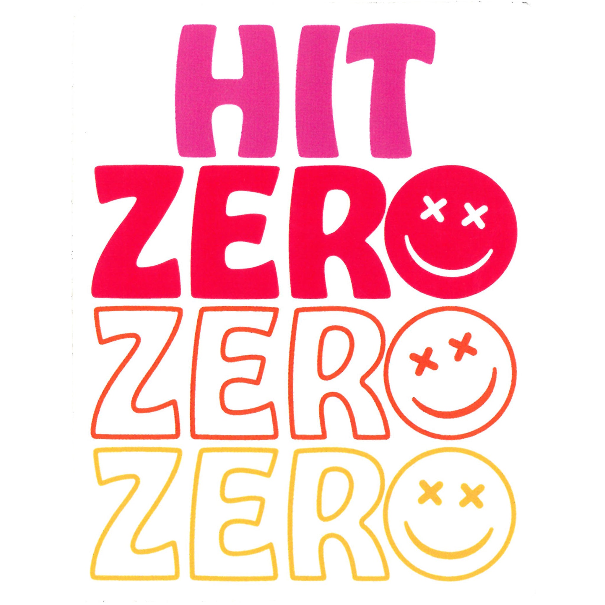 Hit Zero Smiley Sticker - Varsity Shop