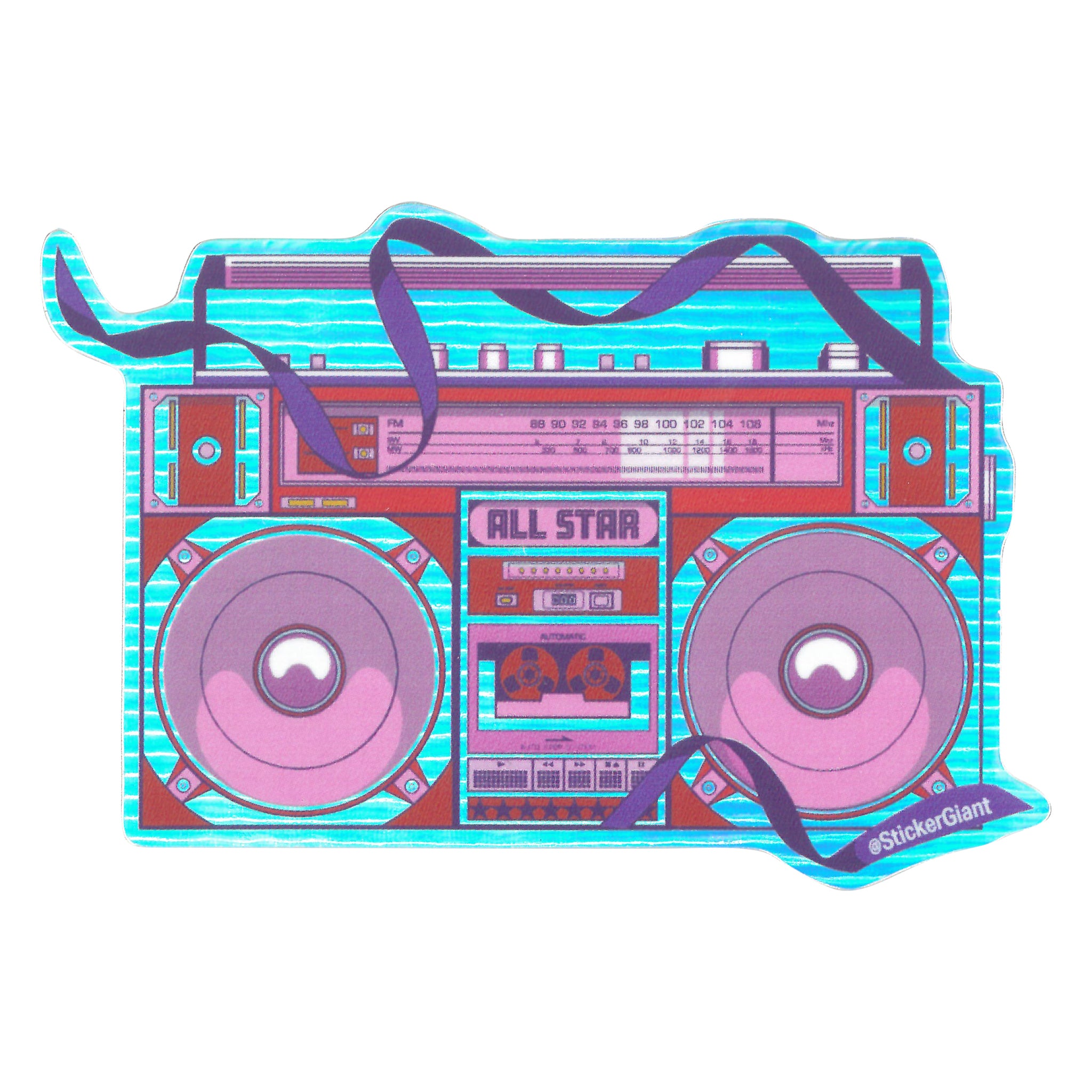 All Star Boombox Sticker - Varsity Shop