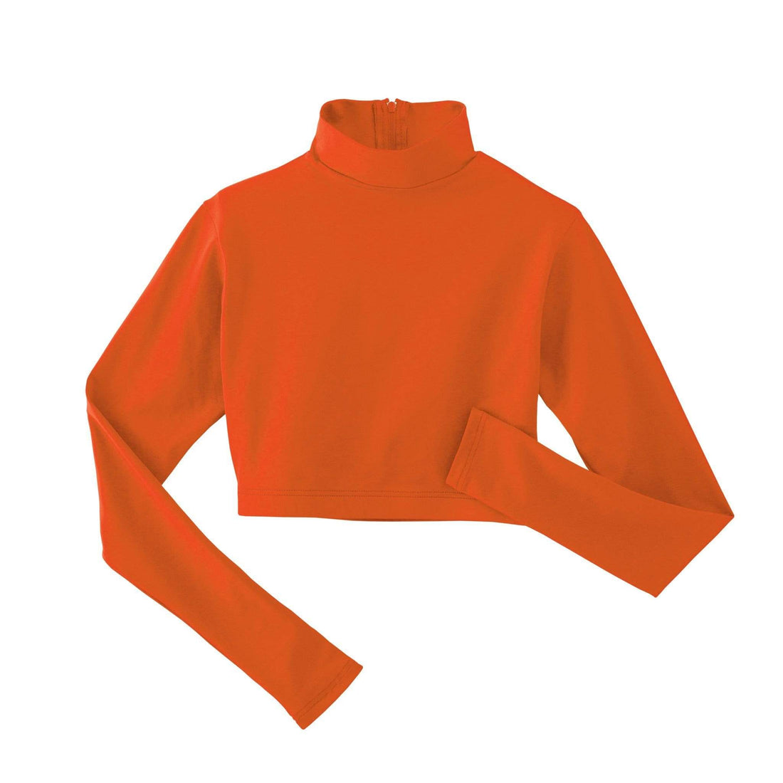 Spirit Stretch Mock Neck Midriff - M / Orange - Varsity Shop